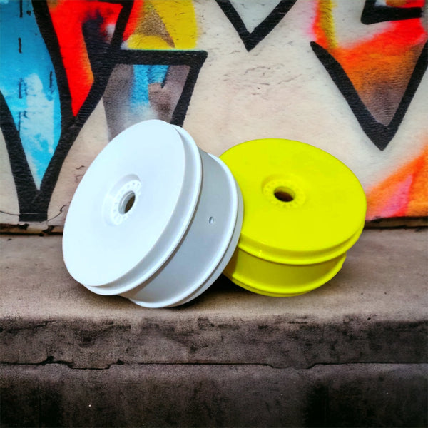 JC Racing Products 1/8 Dished Wheels - Bulk (12 Pairs) Pink-Yellow-Whi ...